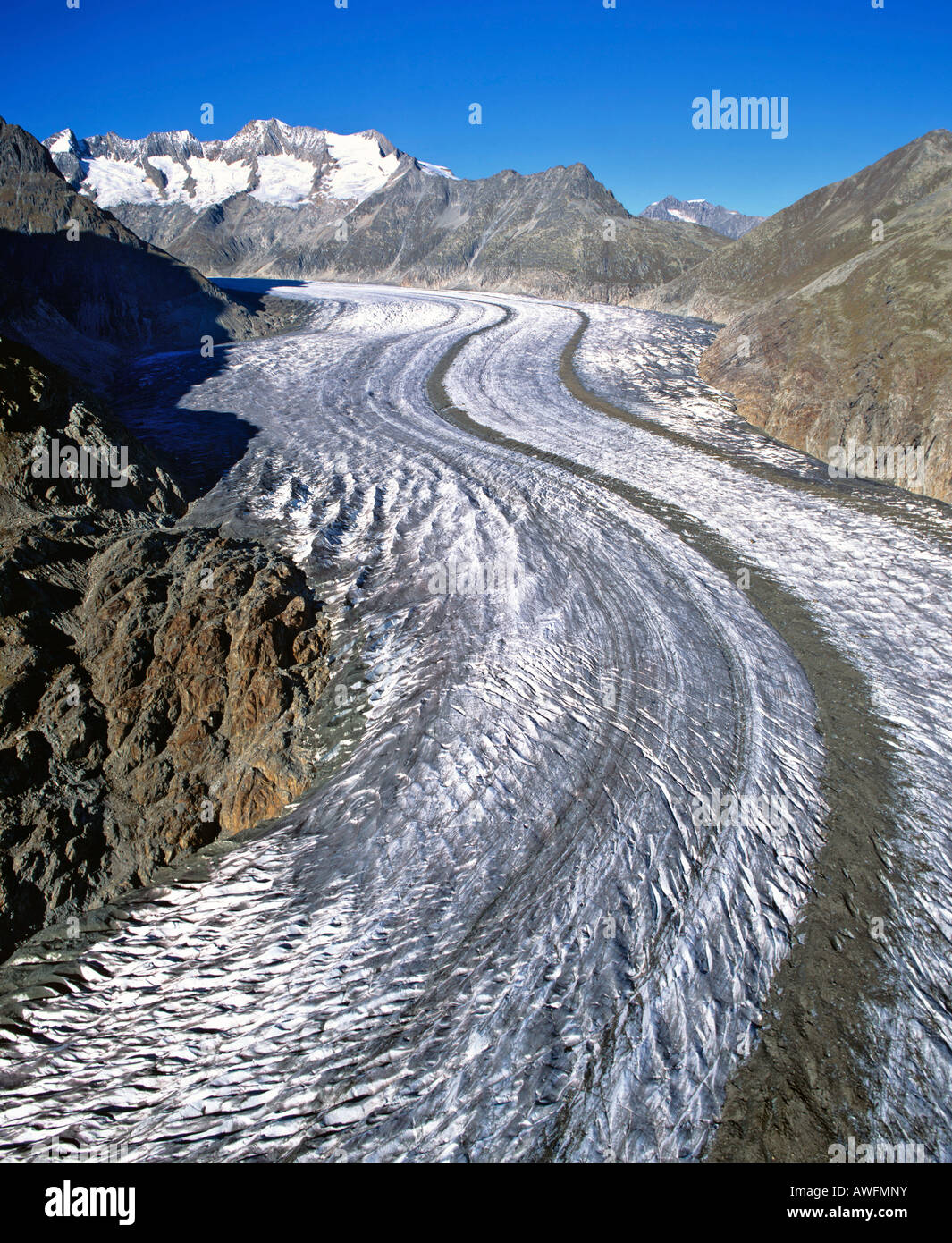 Aletsch Glacier, Jungfrau region, Aletsch, UNESCO World Heritage Site ...