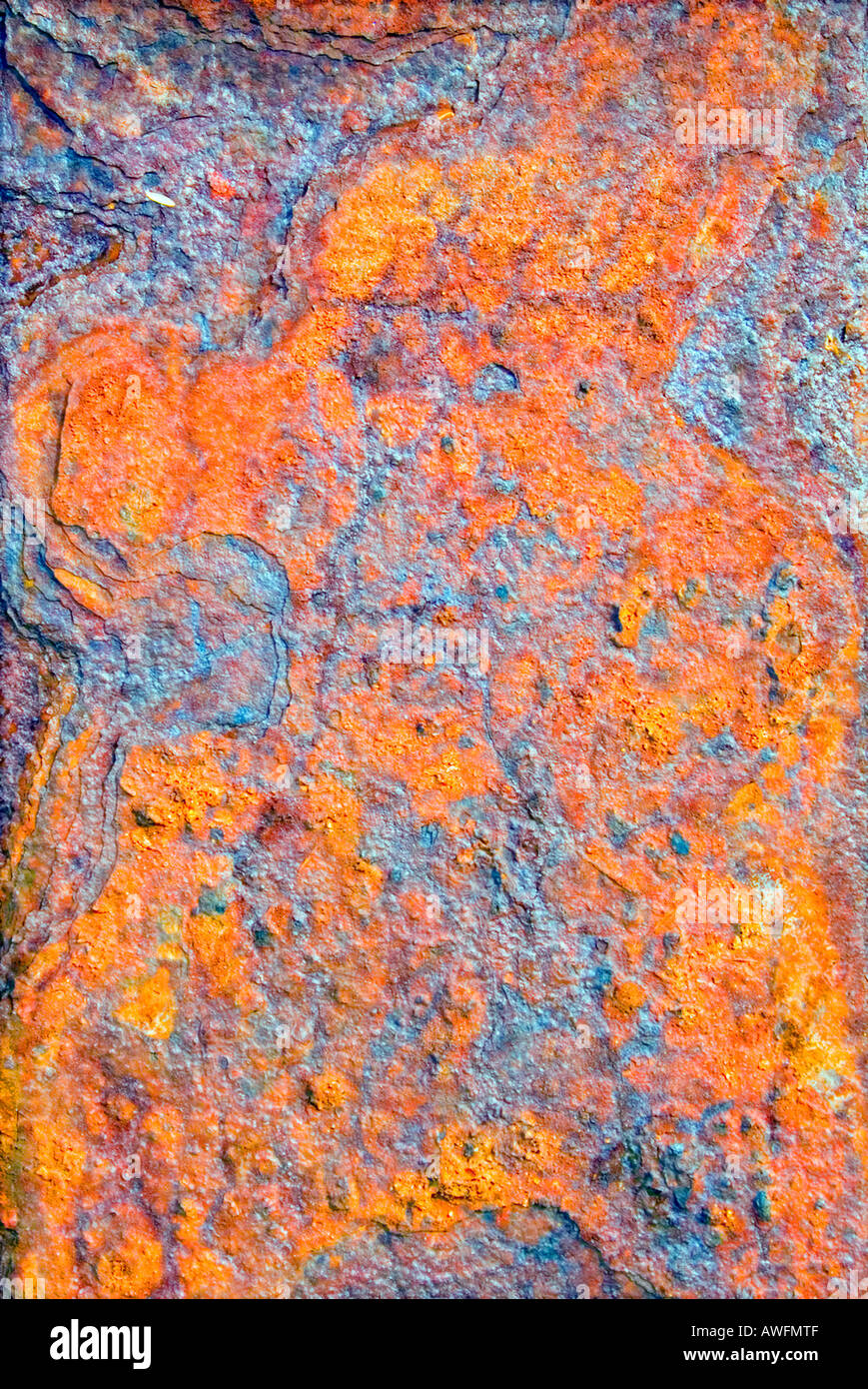 Close up of rusting steel showing patterns and varying degree s of ...