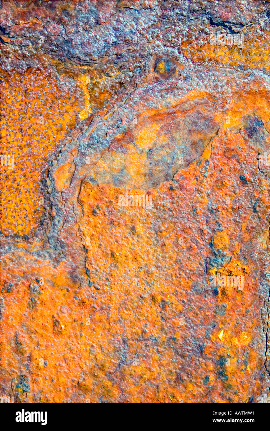 Close up of rusting steel showing patterns and varying degree s of ...