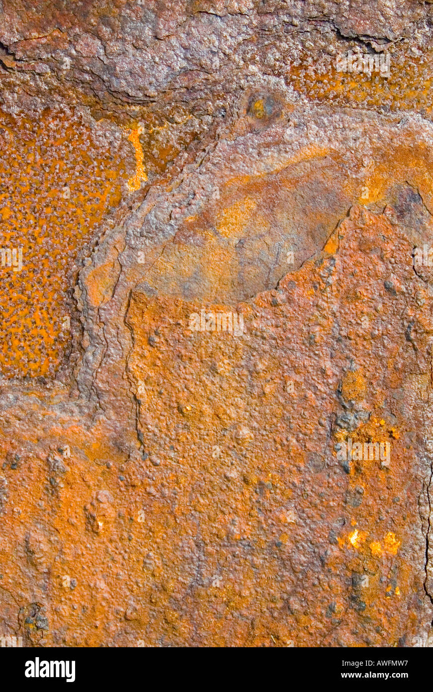 Close up of rusting steel showing patterns and varying degree s of ...