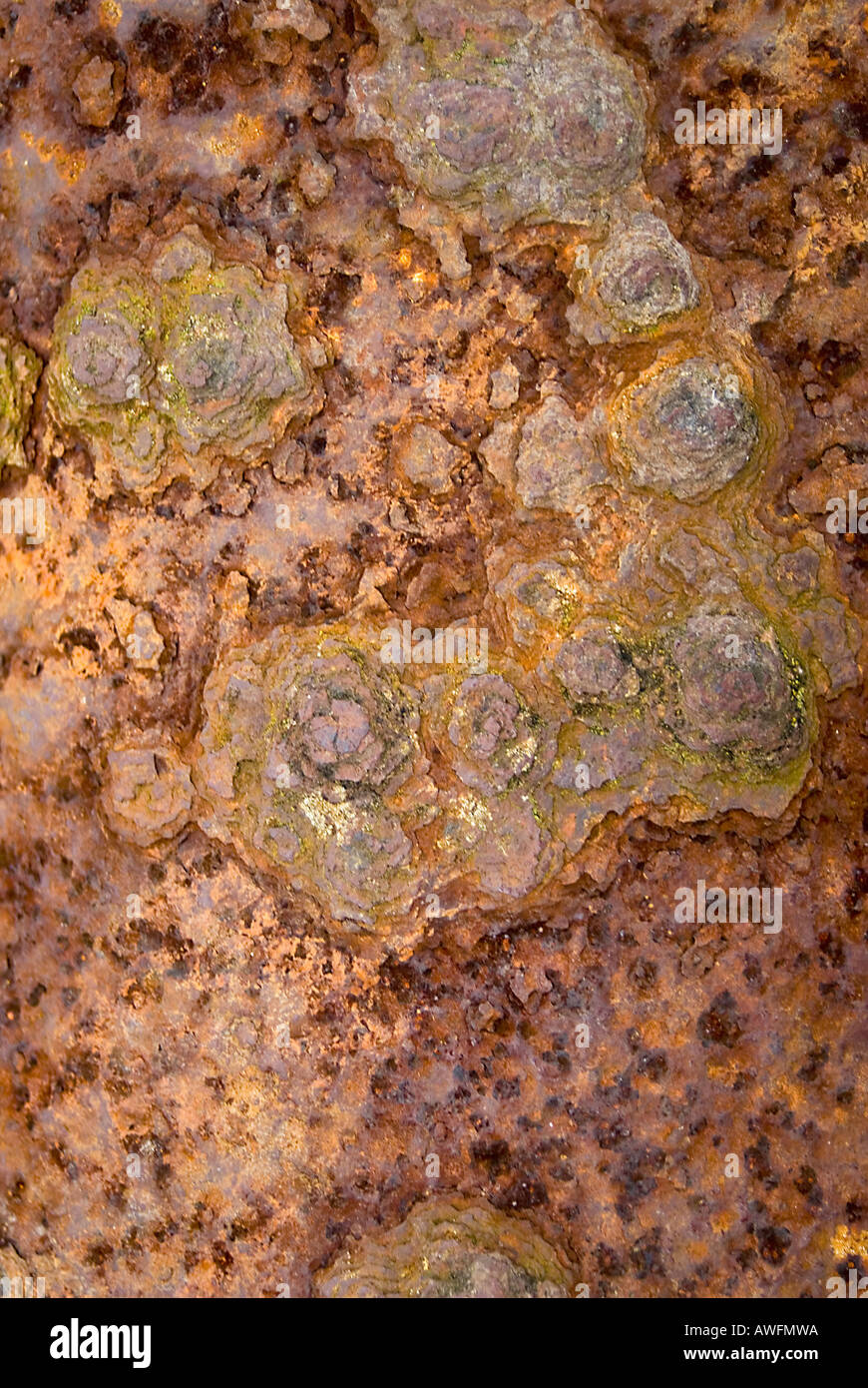 Close up of rusting steel showing patterns and varying degree s of ...