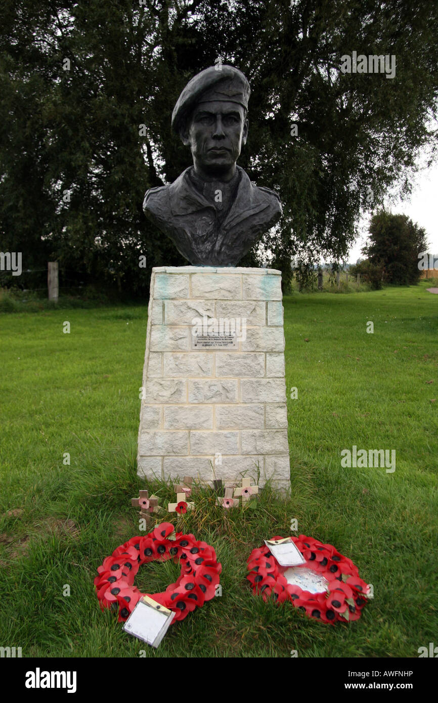A bust of Lieutenant Colonel T Otway, Commander 9th Parachute Battalion ...