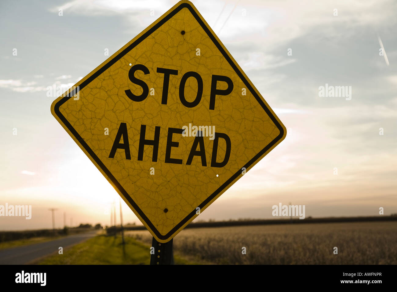 Stop Ahead Road Sign