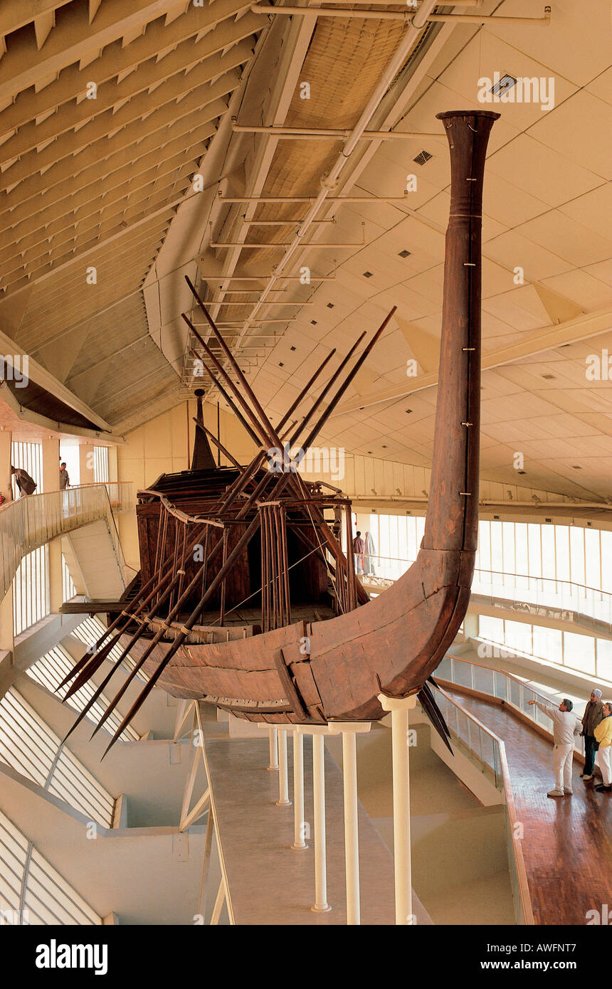 Cheops Solar Boat inside air conditioned museum near the Great Stock ...