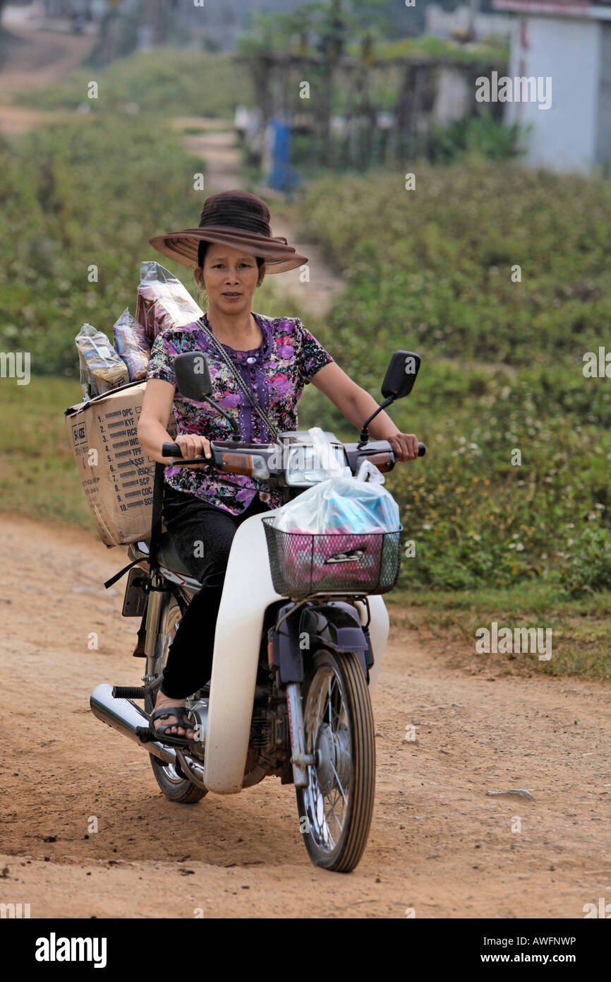 Moped rider, Son La, Vietnam, Asia Stock Photo - Alamy