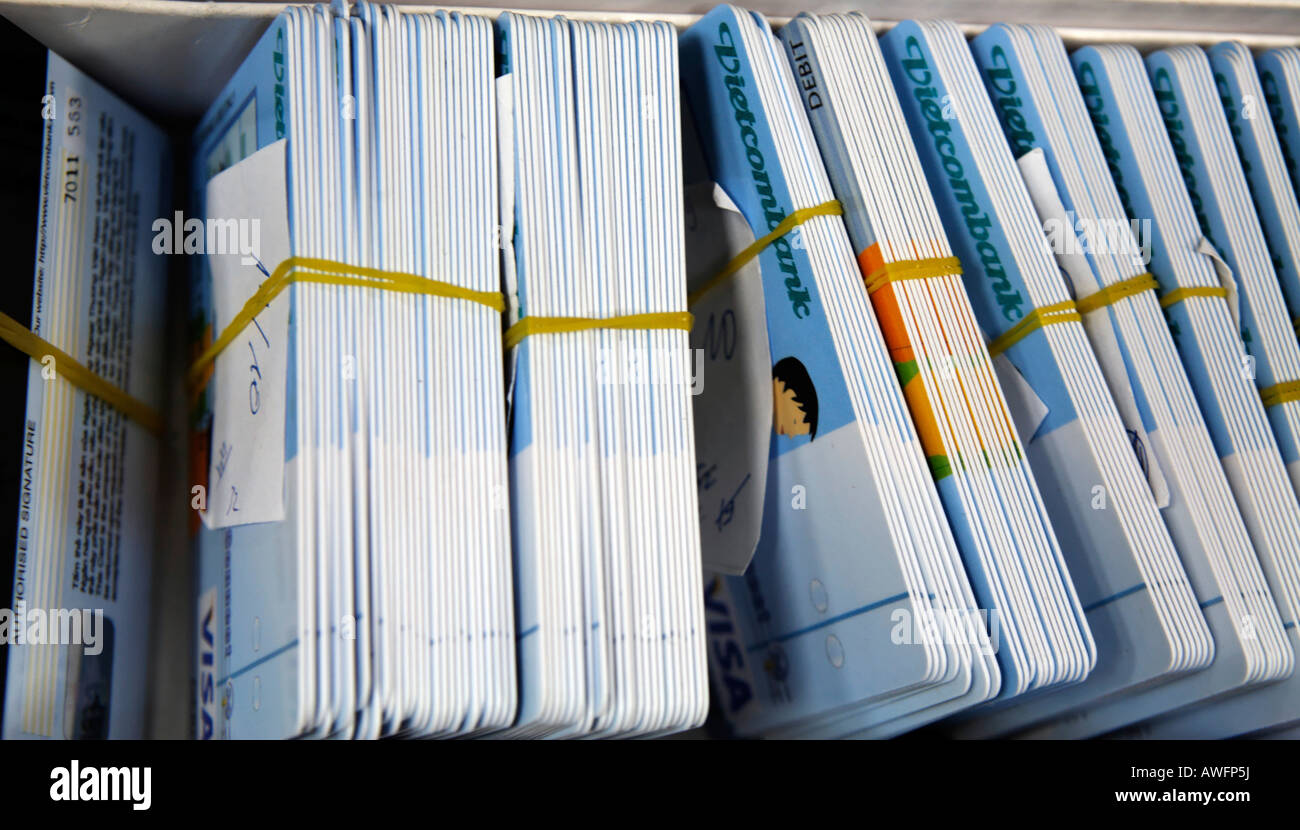 Credit cards of the Vietcombank, Hanoi, Vietnam, Asia Stock Photo - Alamy
