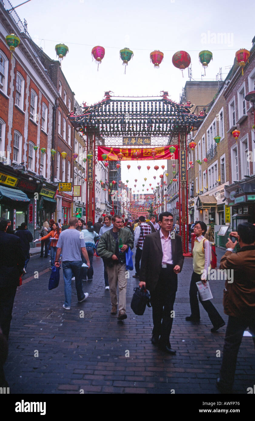 Large arches at entrance to Chinatown Soho London England Stock Photo ...
