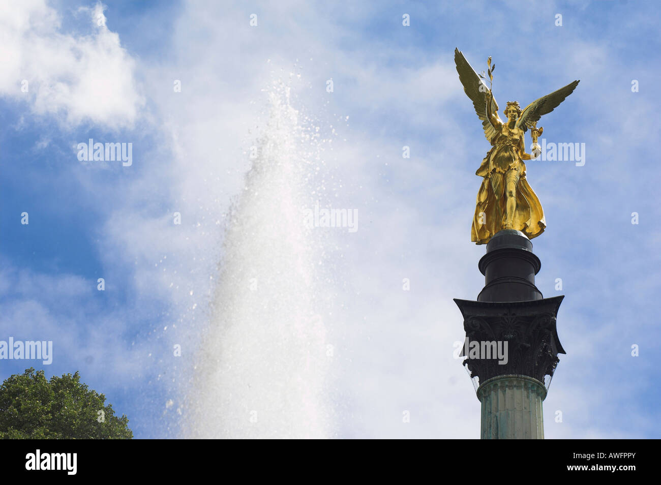 Freedom Angel (Friedensengel) in Munich, Bavaria, Germany, Europe Stock ...