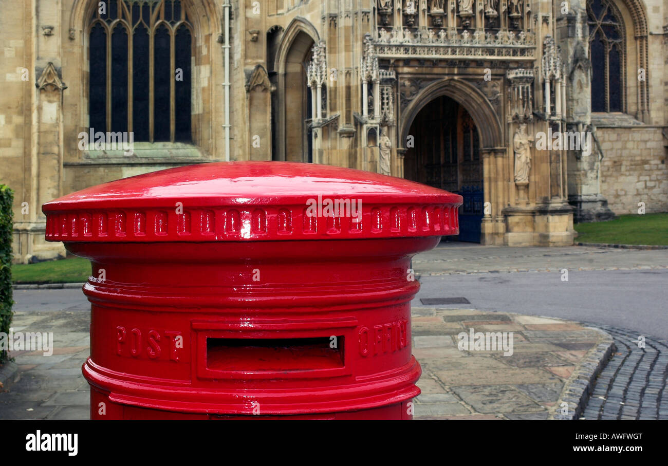 A red letter box outside Gloucester cathedral in England Stock Photo ...