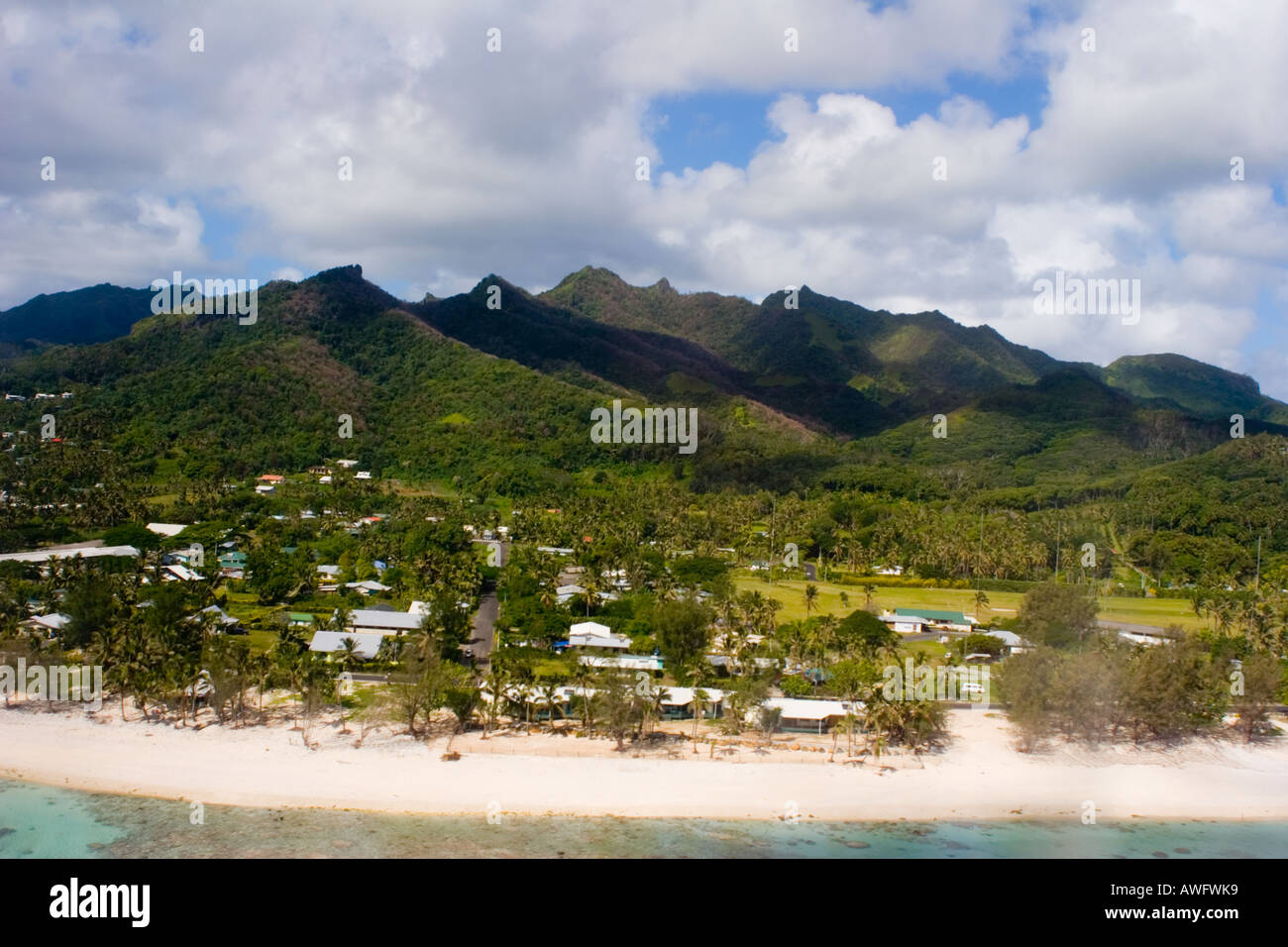 Rarotonga, From the Air, Cook Islands, South Pacific Stock Photo - Alamy