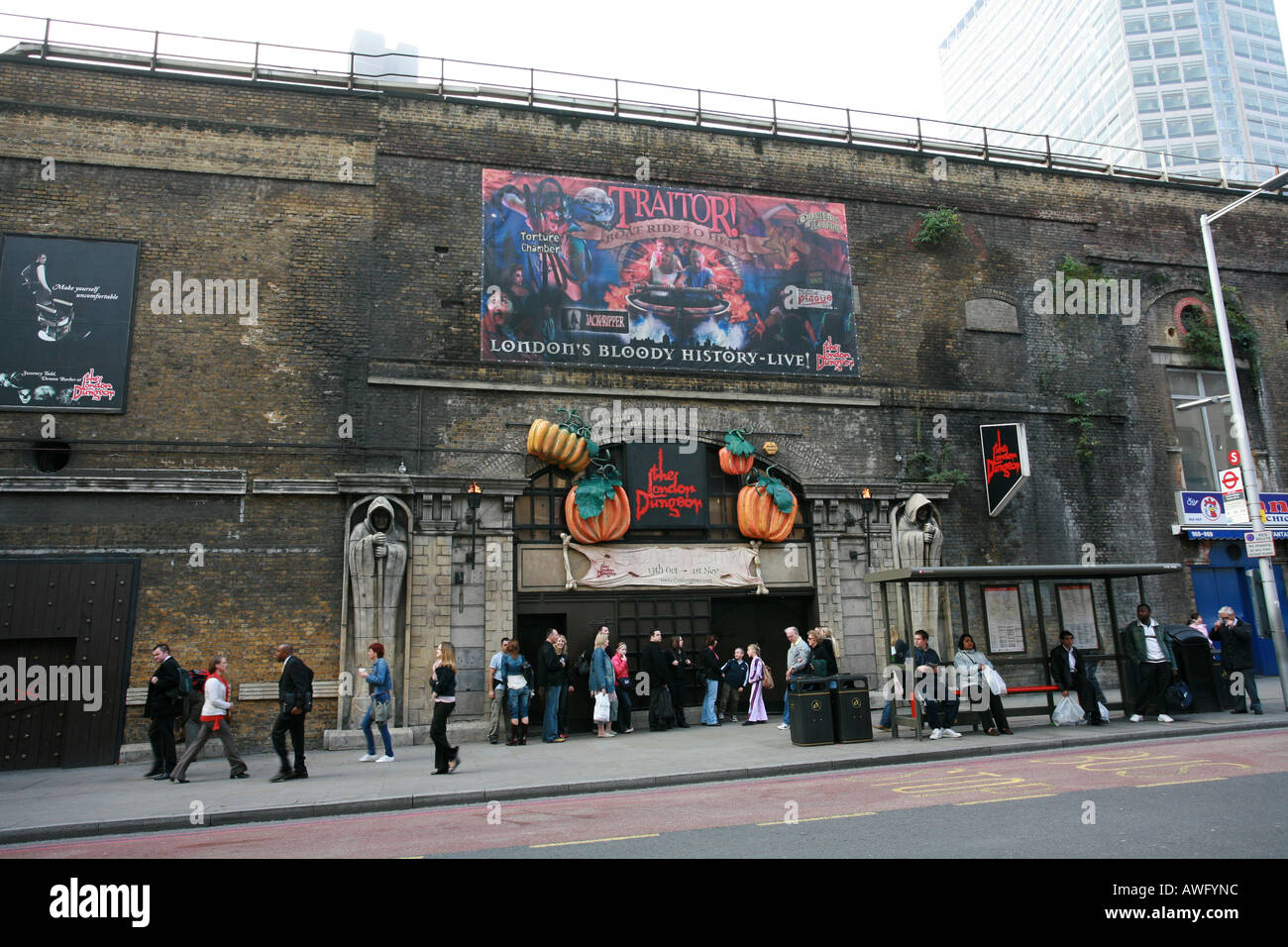 Sightseeing tourists visit the famous attraction the London Dungeon ...