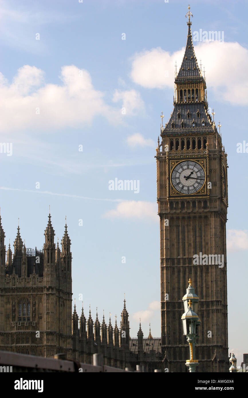 World famous London iconic landmark city symbol Big Ben clock tower and ...