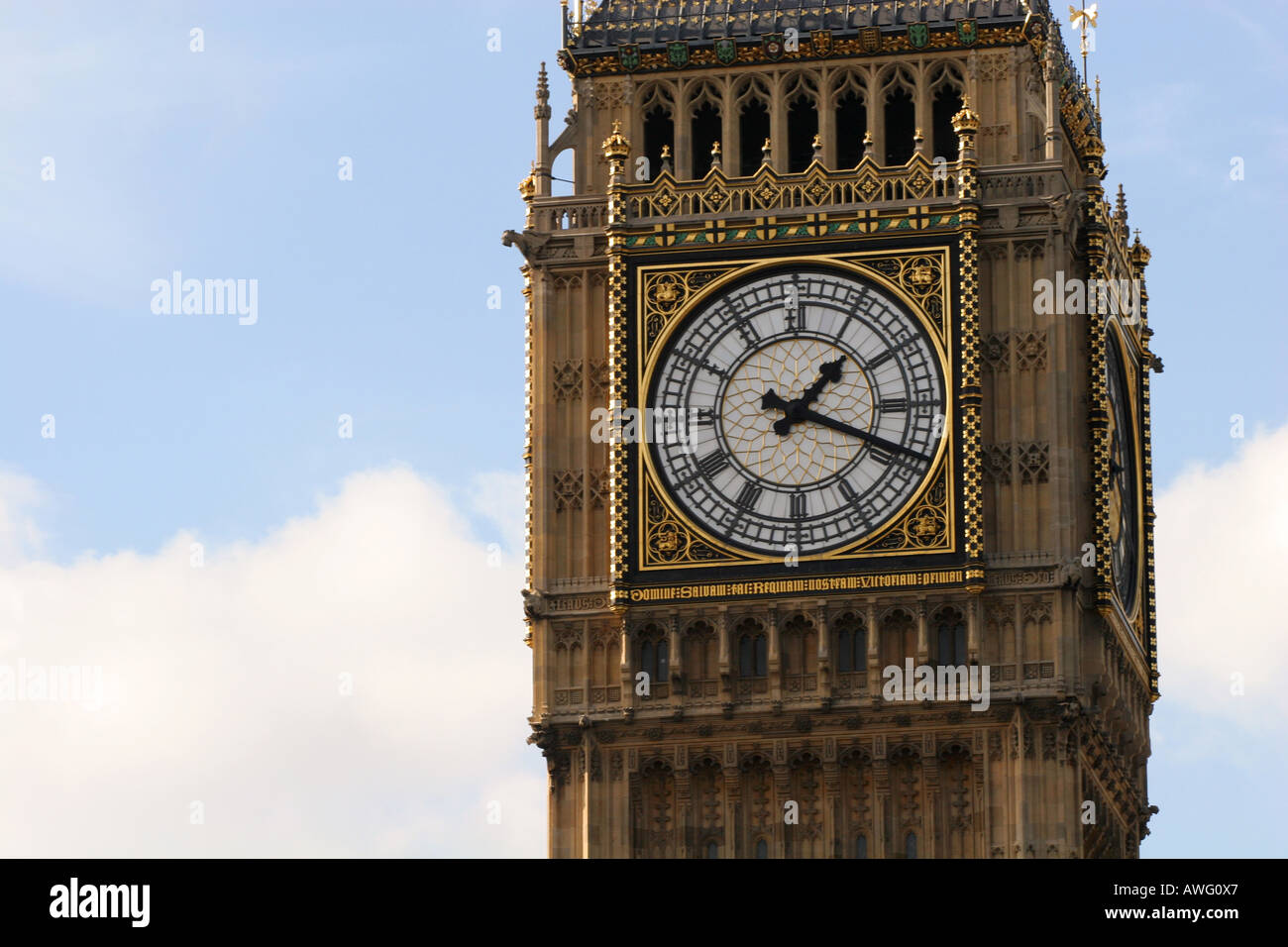Closeup of world famous London tourist landmark attraction Big Ben ...