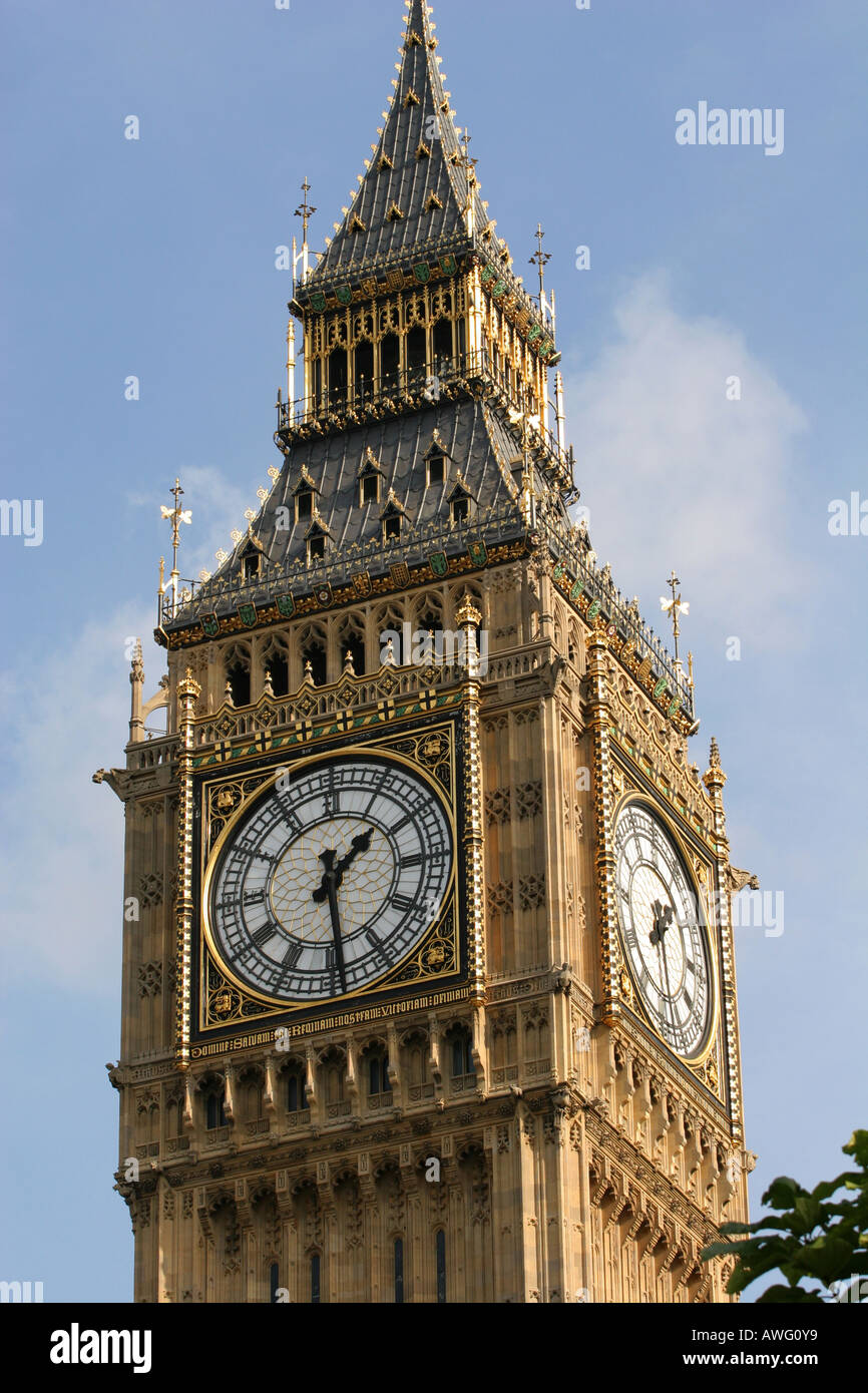 Closeup of world famous London tourist landmark attraction Big Ben ...