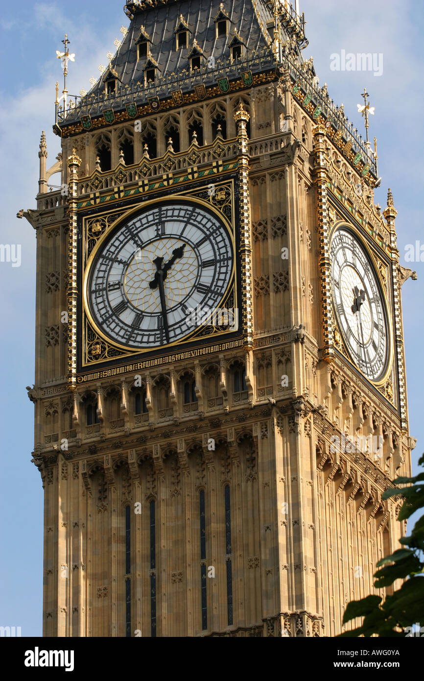Closeup of world famous London tourist landmark attraction Big Ben ...