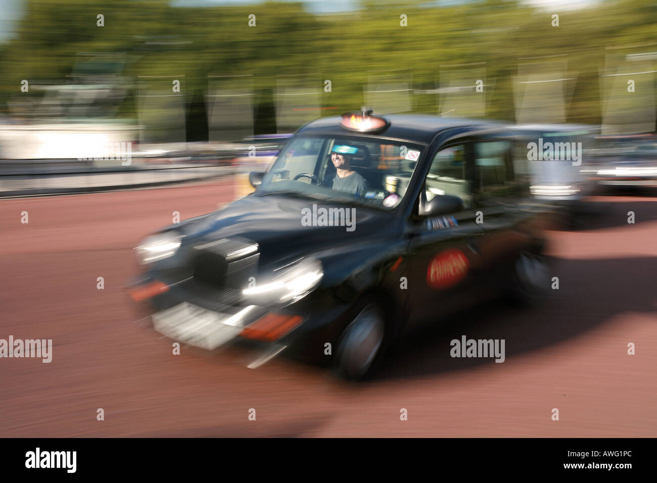 Typical London black taxi cab licensed hackney carriage public ...