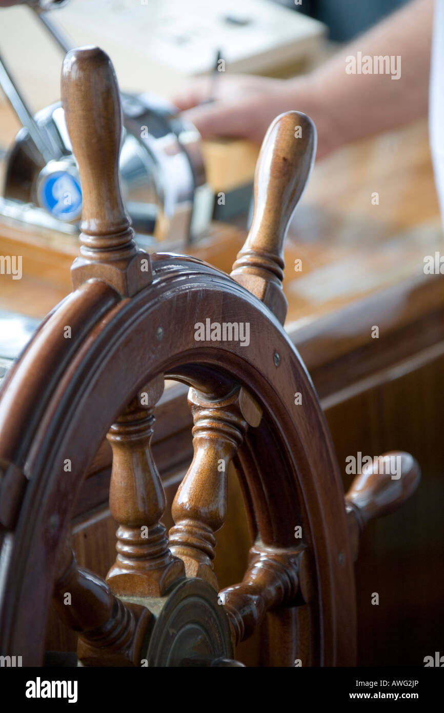steering wheel of a ship Stock Photo - Alamy
