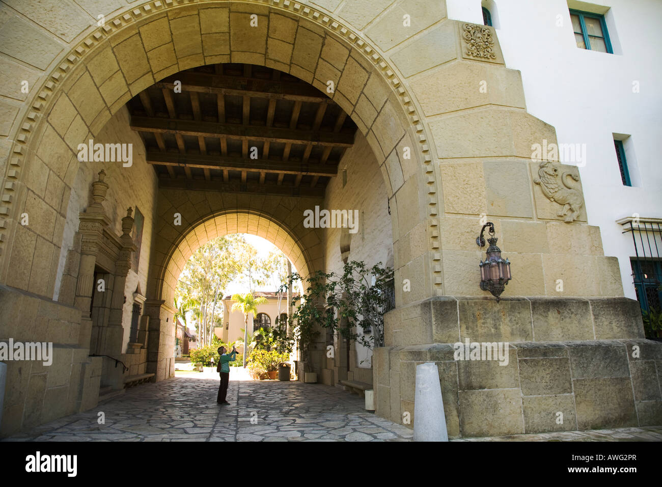 California Santa Barbara Arch At County Courthouse Building Spanish