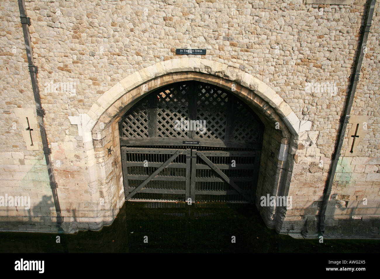 Closeup of the Traitors Gate entrance to the world famous tourist ...
