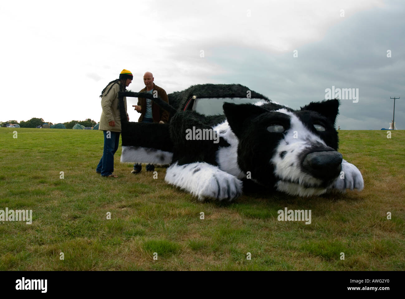 Peugeot car sculpted in shape of sheepdog Frickley Festival Sussex ...