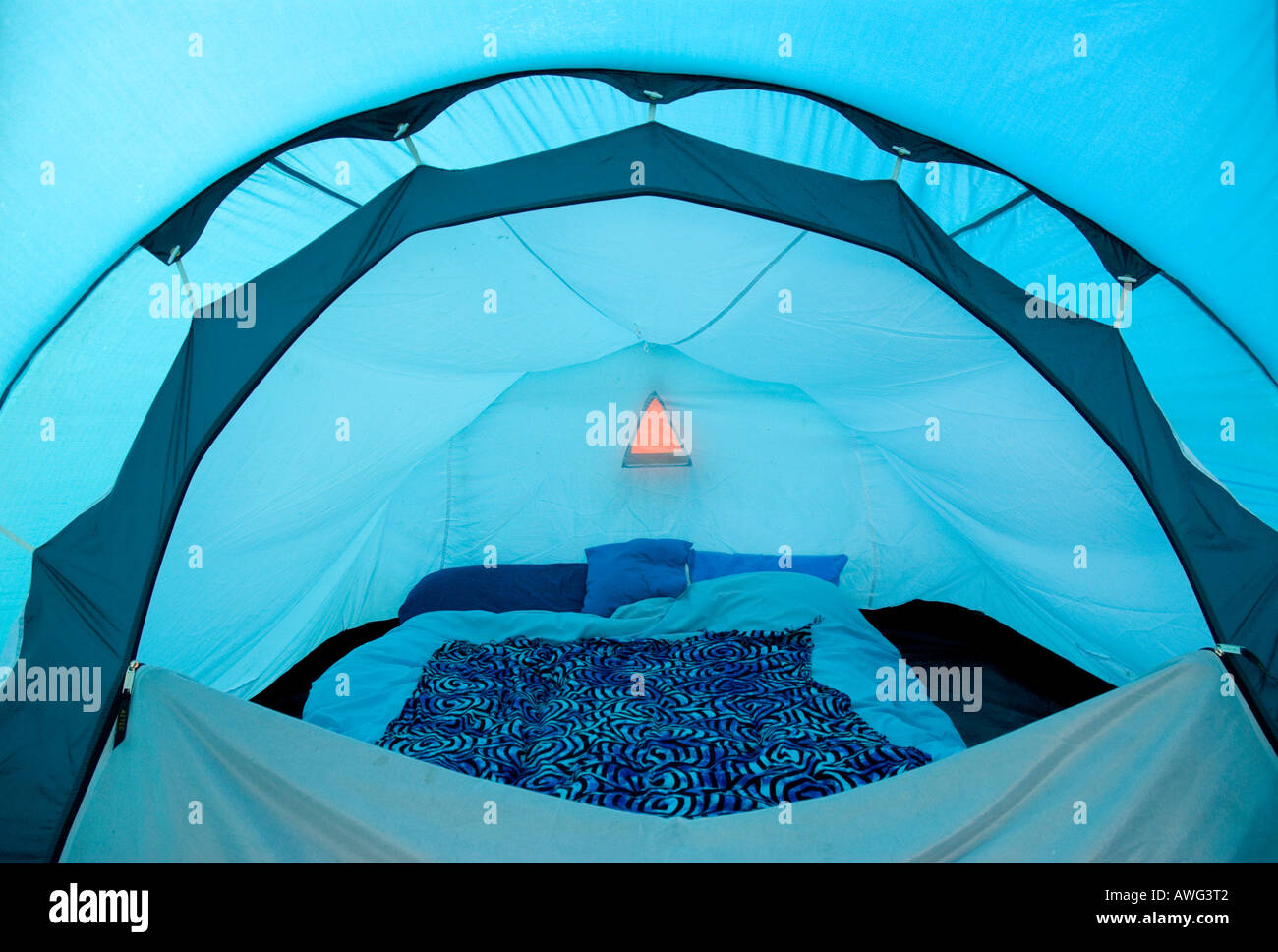 Blue tent interior Stock Photo - Alamy