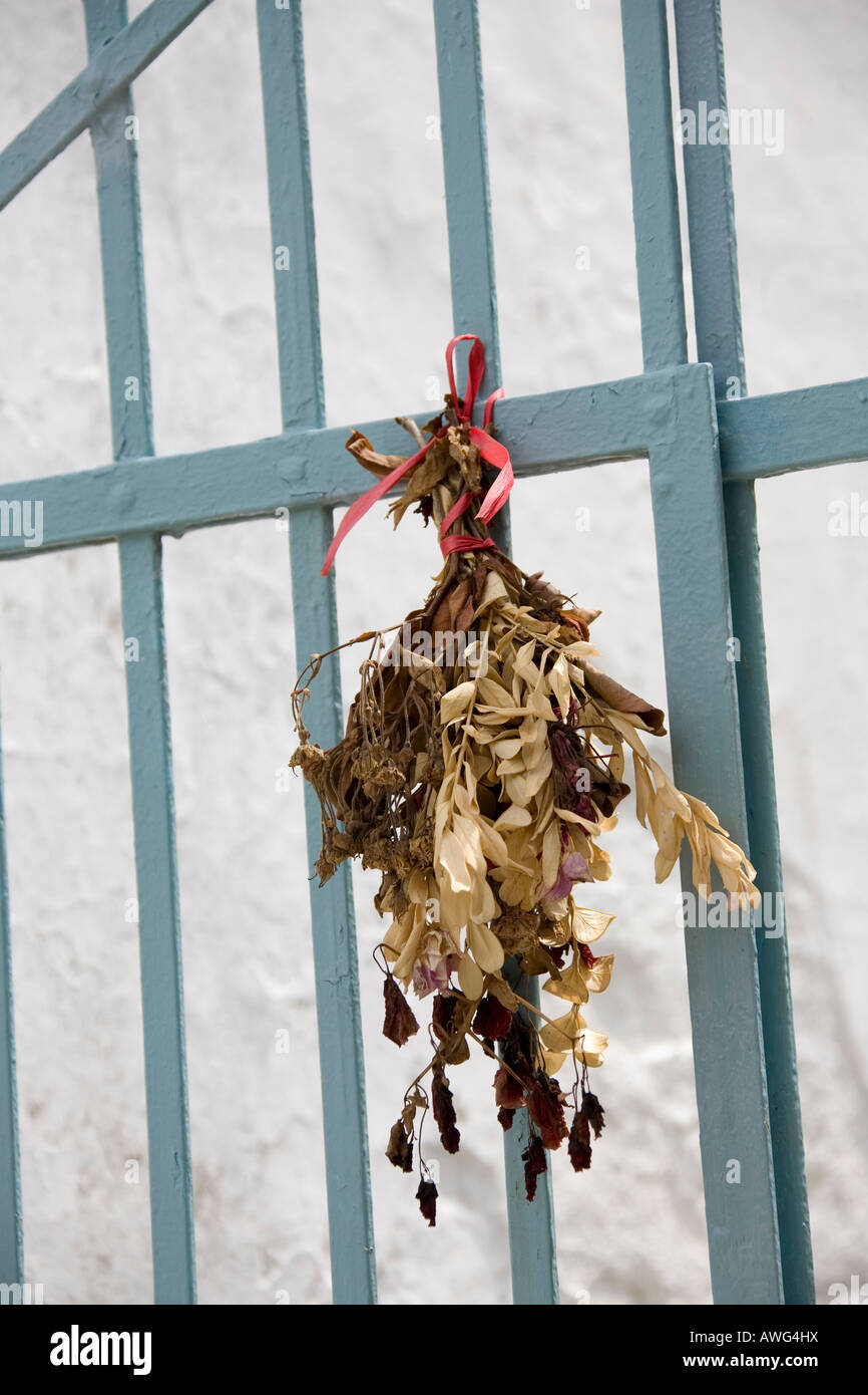 dried flower-bouquet at the yard entrance Stock Photo - Alamy