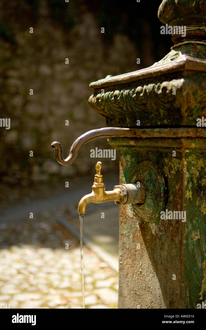 A detail view of a public water faucet in Tremezzo Italy Stock Photo ...