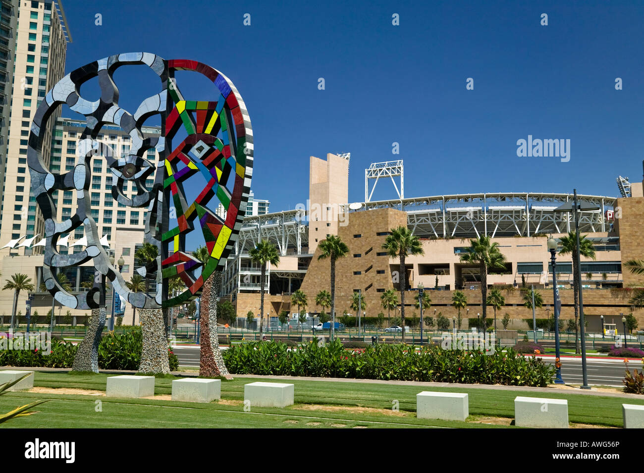 Petco baseball stadium seen through art San Diego, Padres California ...