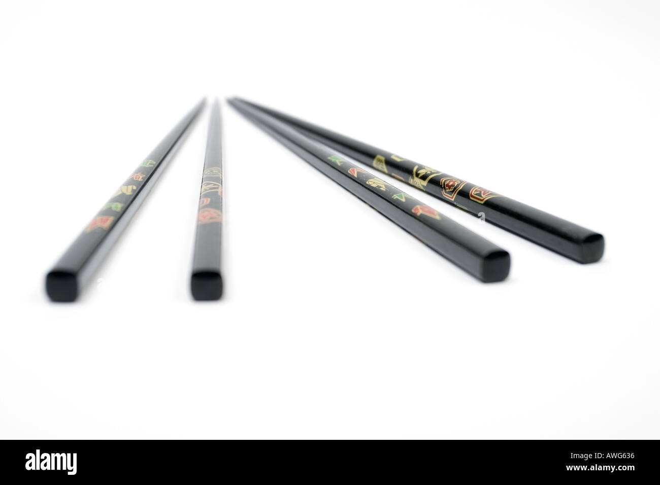 Decorative chopsticks on white background Stock Photo - Alamy