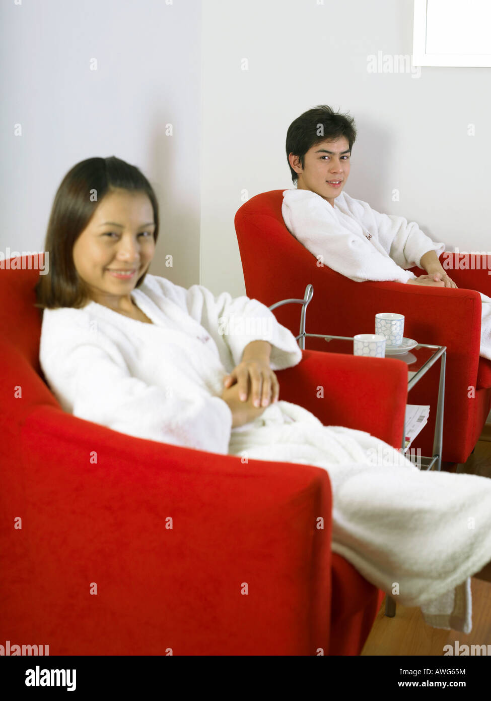 couple in the spa, posing to camera Stock Photo - Alamy