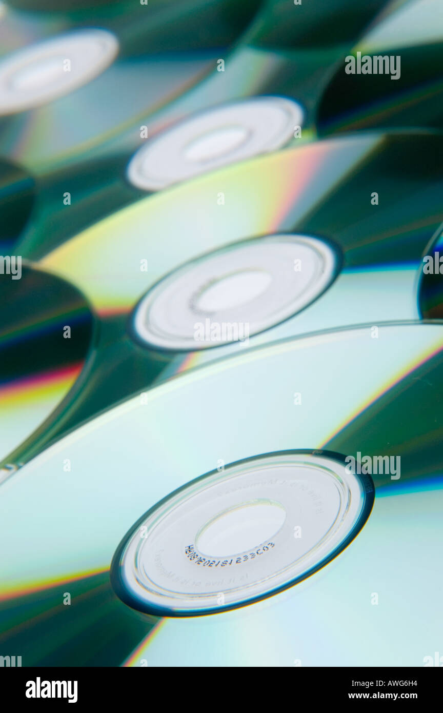 Grouping of silver compact disks Stock Photo - Alamy