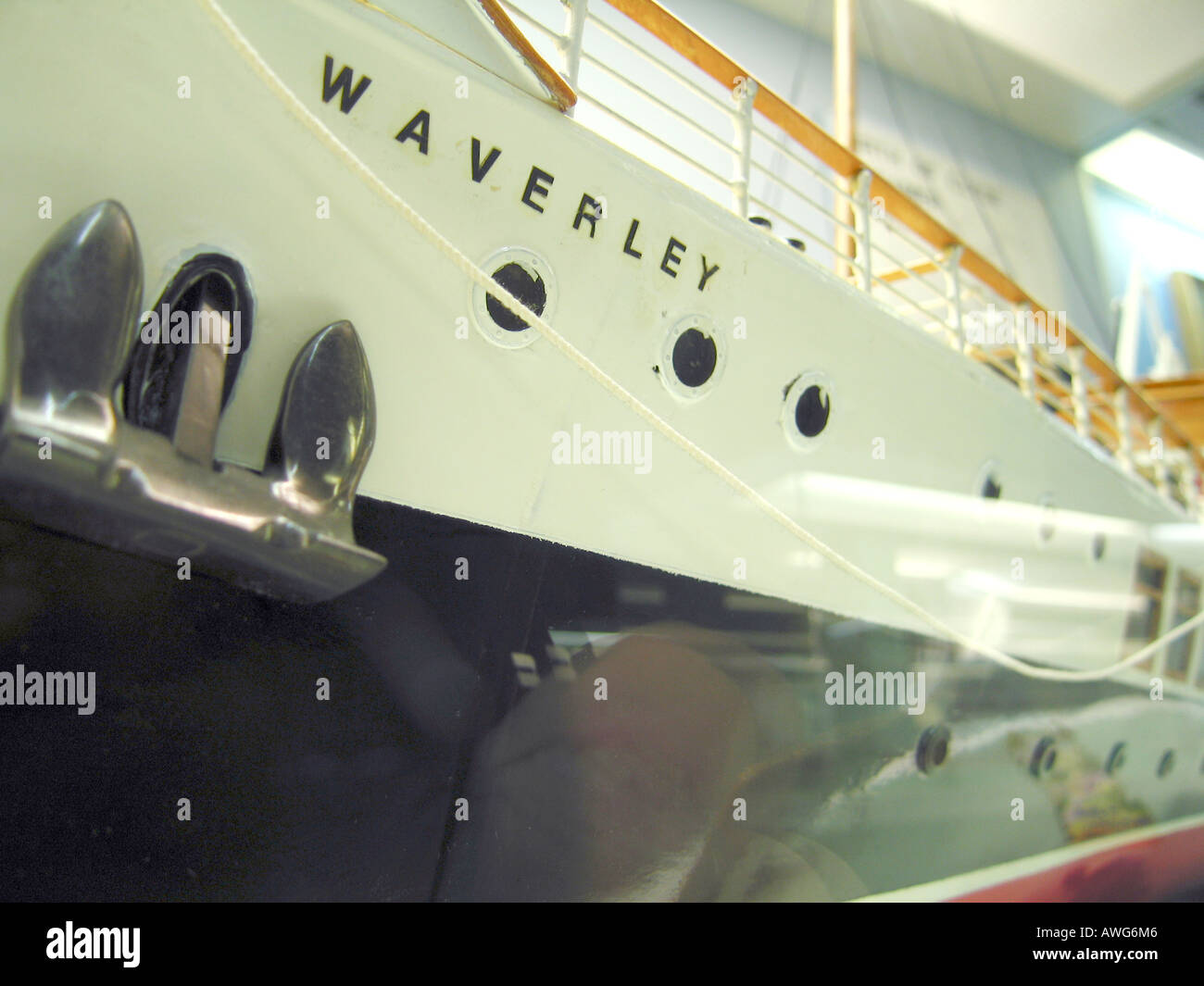 Model of Waverley the last sea going paddle steamer Stock Photo - Alamy