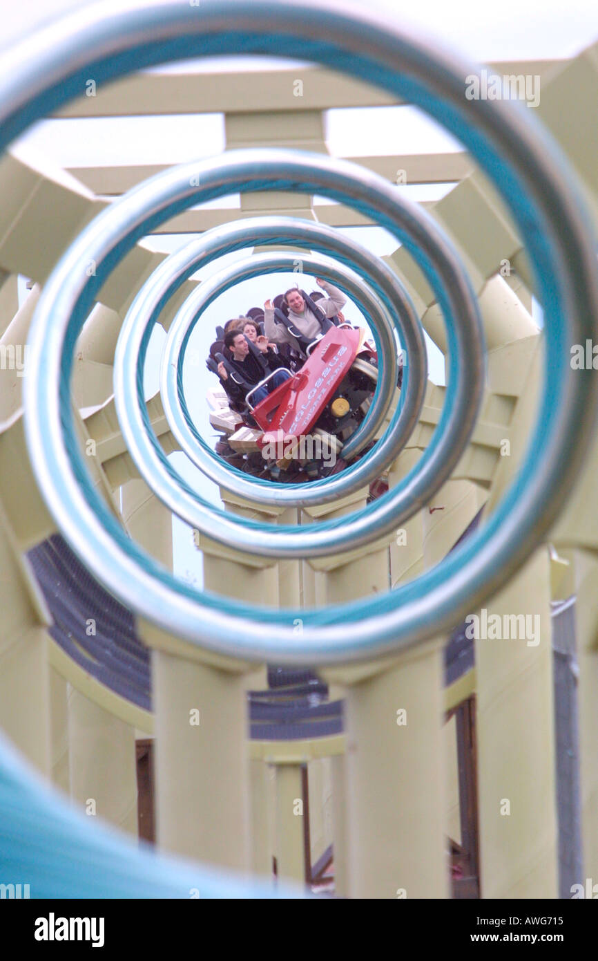 Colossus roller coaster at Thorpe Park, Surrey, United Kingdom Stock ...