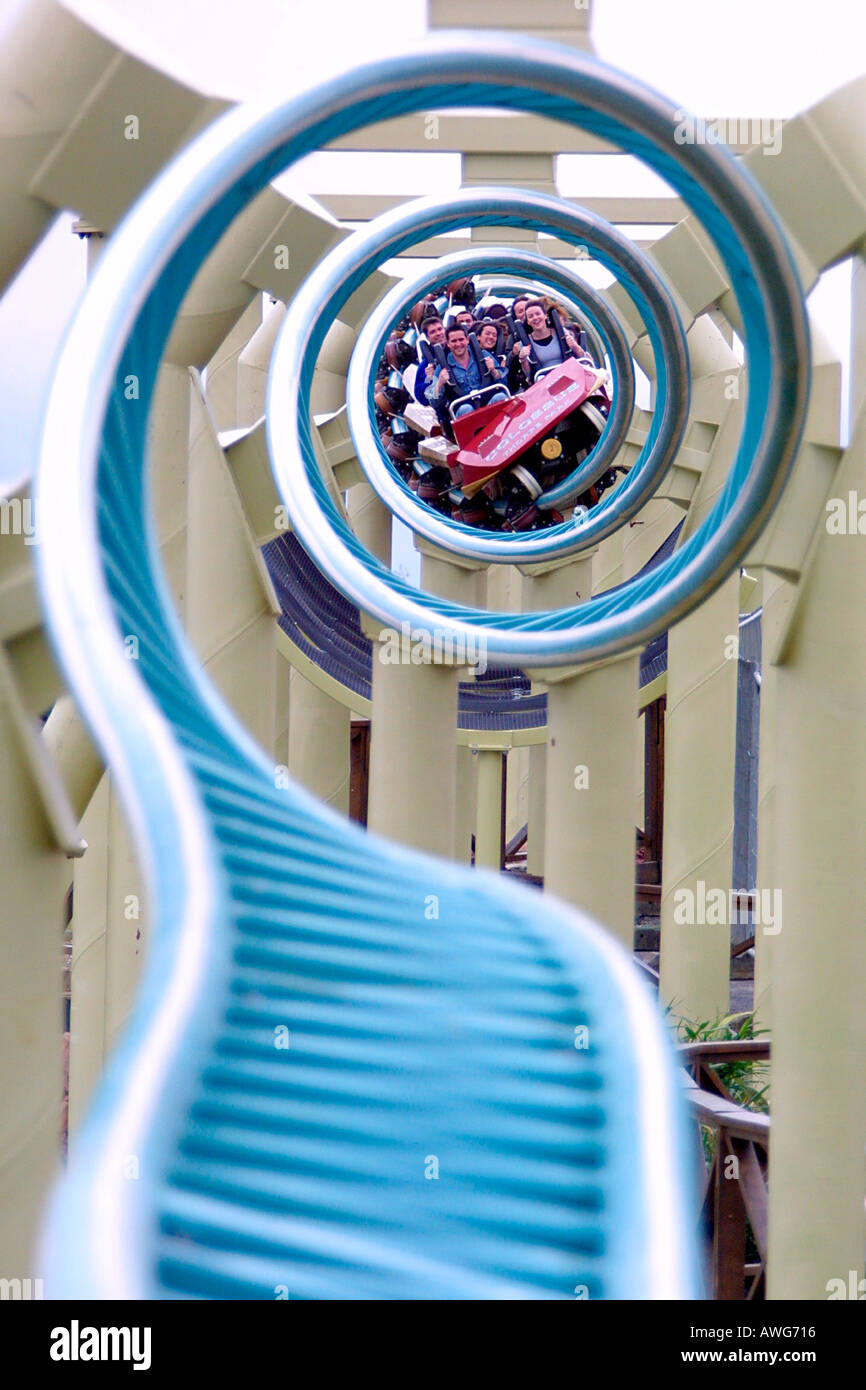 Colossus roller coaster at Thorpe Park, Surrey, United Kingdom Stock ...