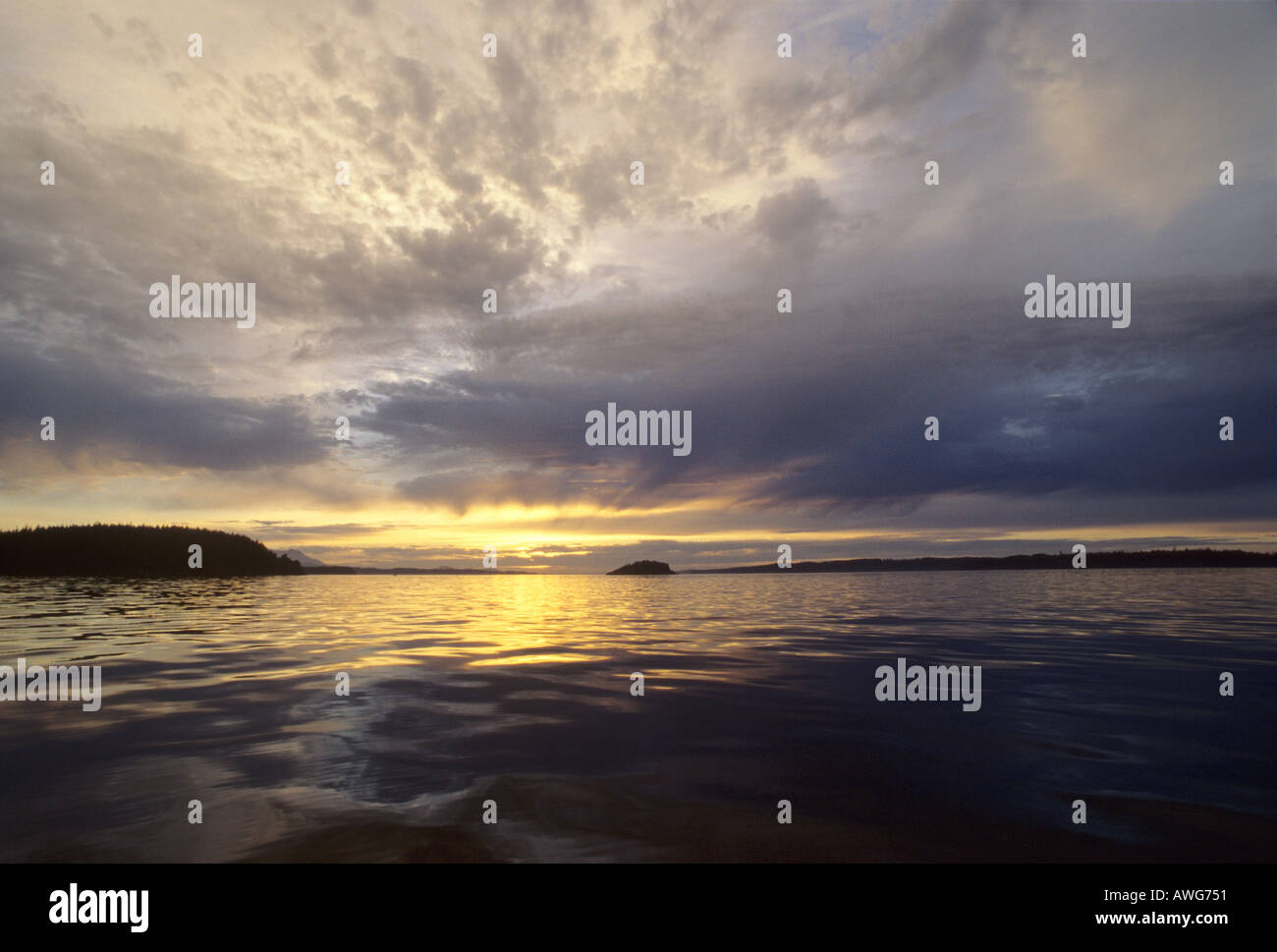 Sunset Johnstone Strait BC Canada Stock Photo - Alamy