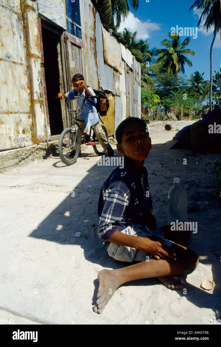 Caribbean Dominican Republic Children Playing High Resolution Stock ...