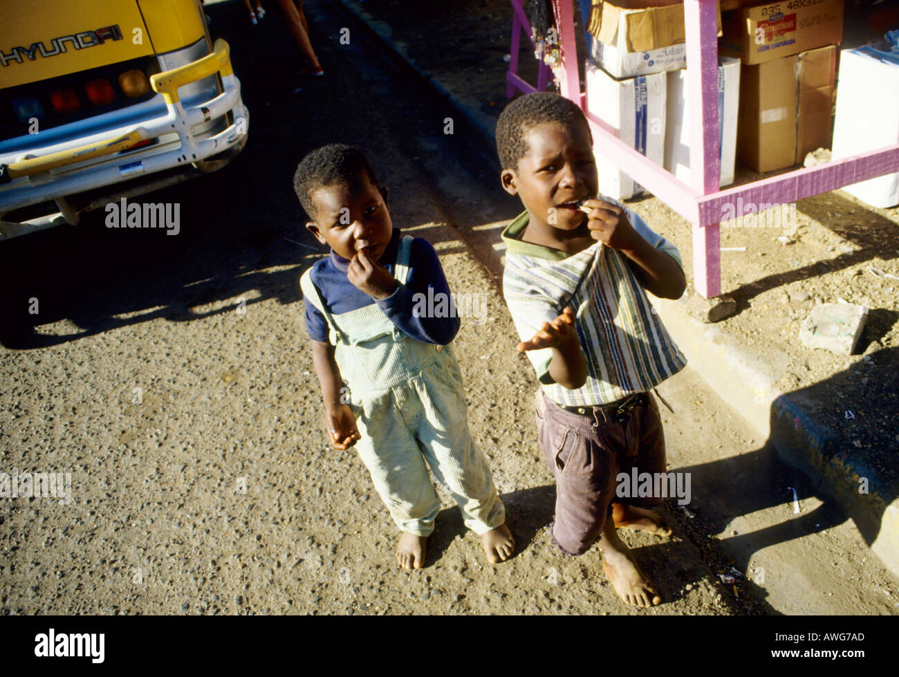 Caribbean Dominican Republic Children Playing High Resolution Stock ...