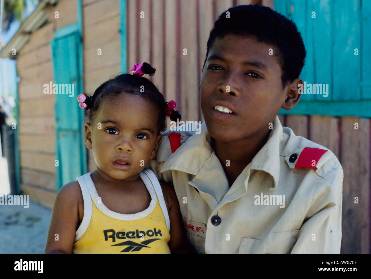 Caribbean Dominican Republic Children Playing High Resolution Stock ...