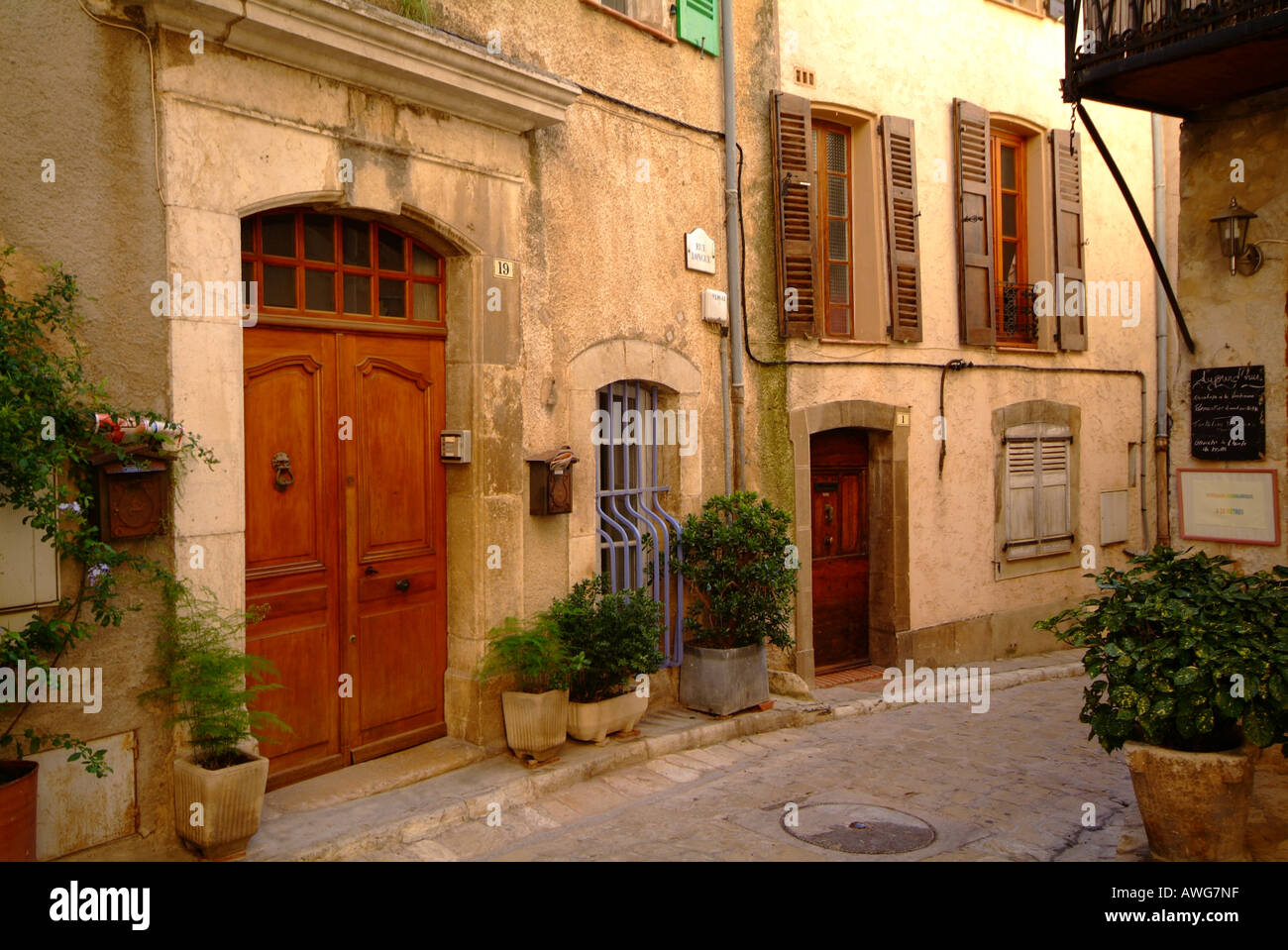 Typical French village scene Stock Photo - Alamy