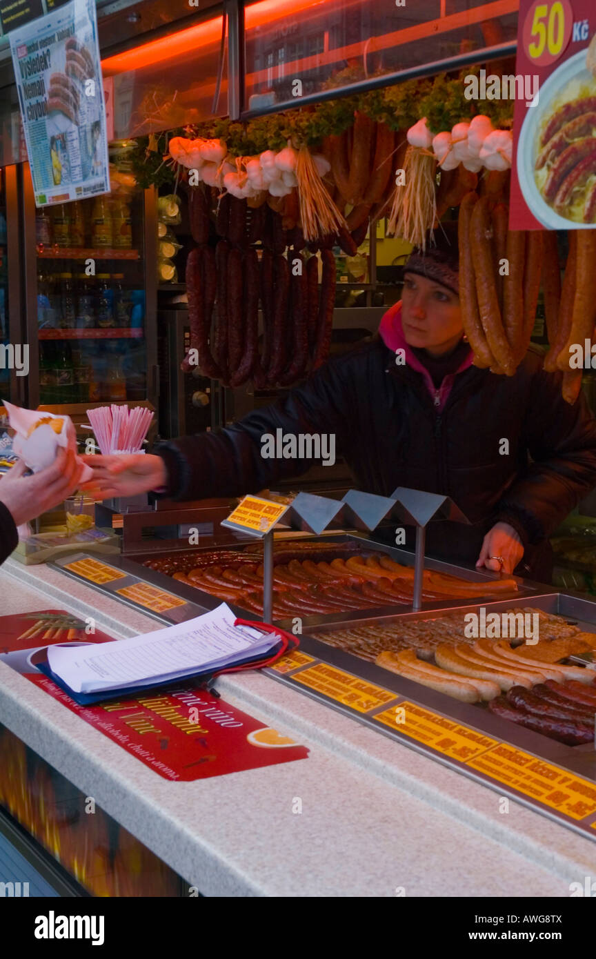 Fast food kiosk along Wenceslas Square in Prague Czech Republic Stock ...