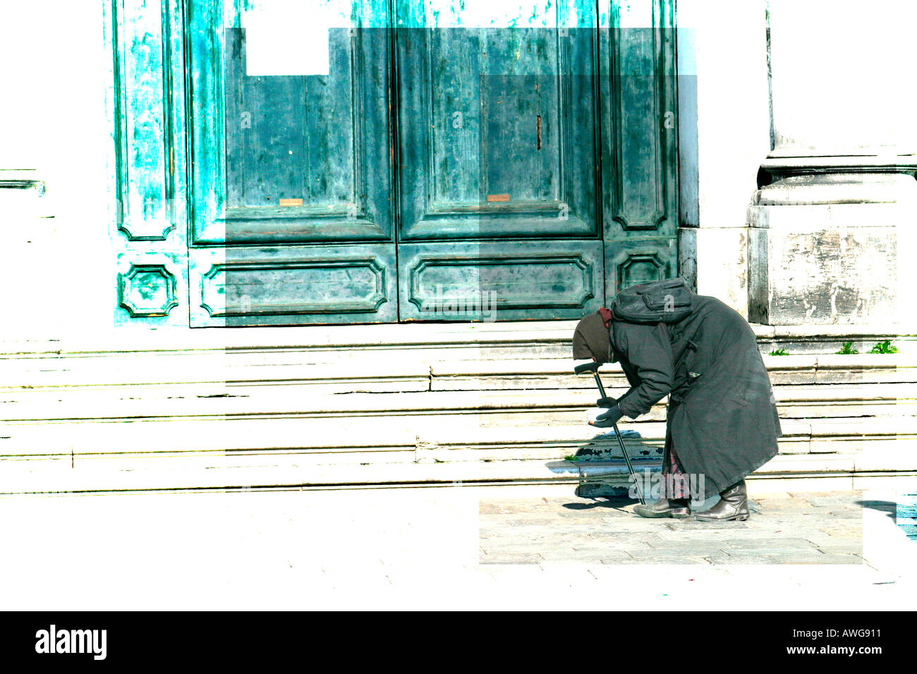 Begger in Venice 2 Stock Photo - Alamy