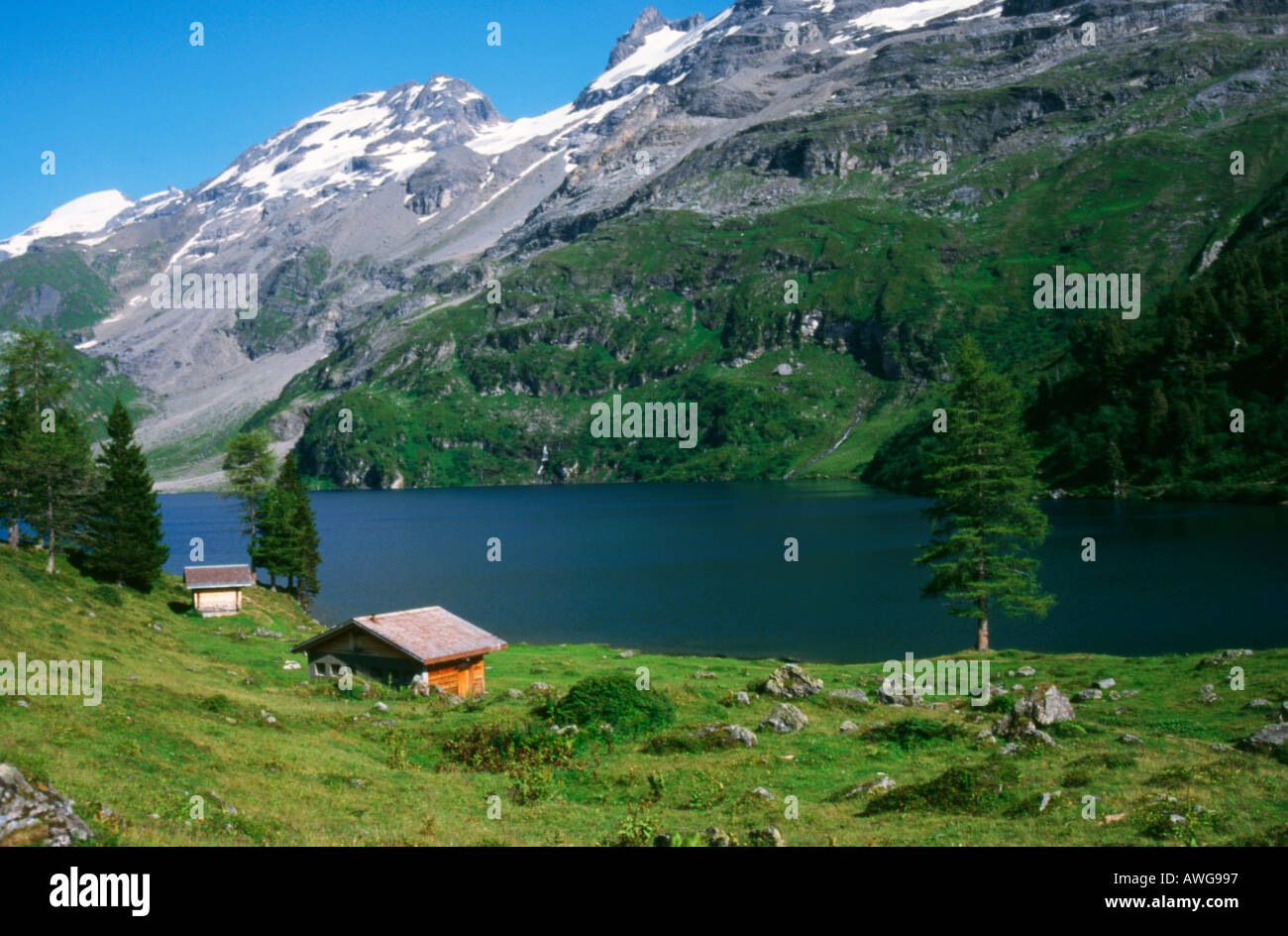 Engstlensee Innertkirchen Switzerland A typical lake in a remote alp in ...