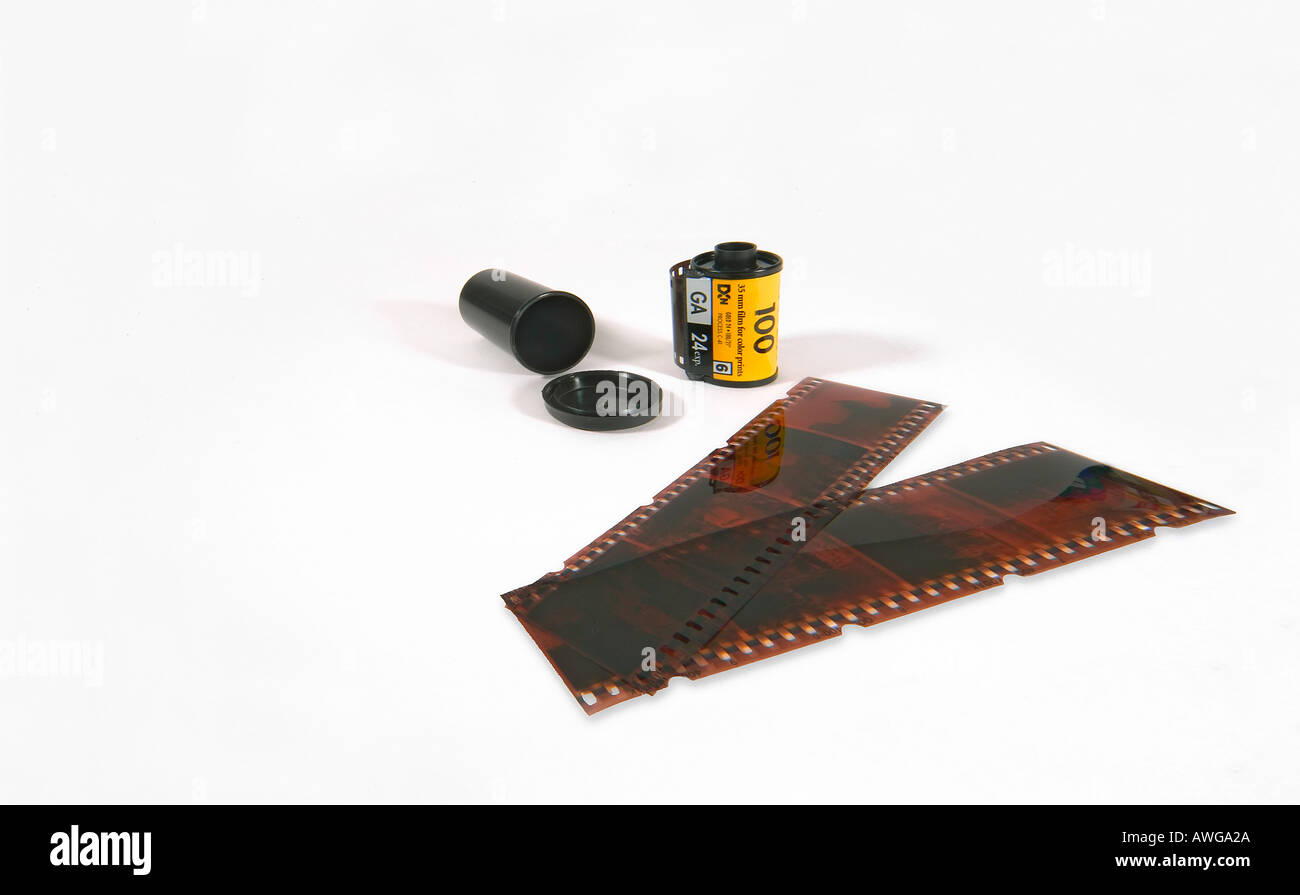 35mm film canister negative film strips and 35mm Kodak film shot on ...