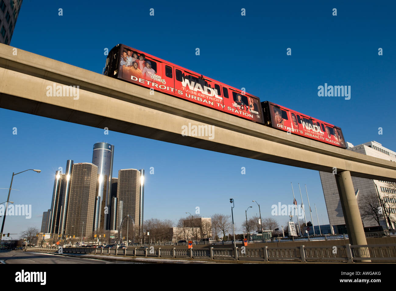 Detroit people mover train hi-res stock photography and images - Alamy