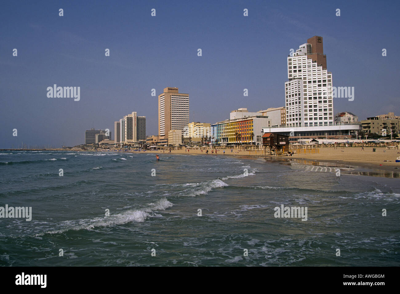 MIDDLE EAST ISRAEL A view of Tel Aviv and the coast of the ...
