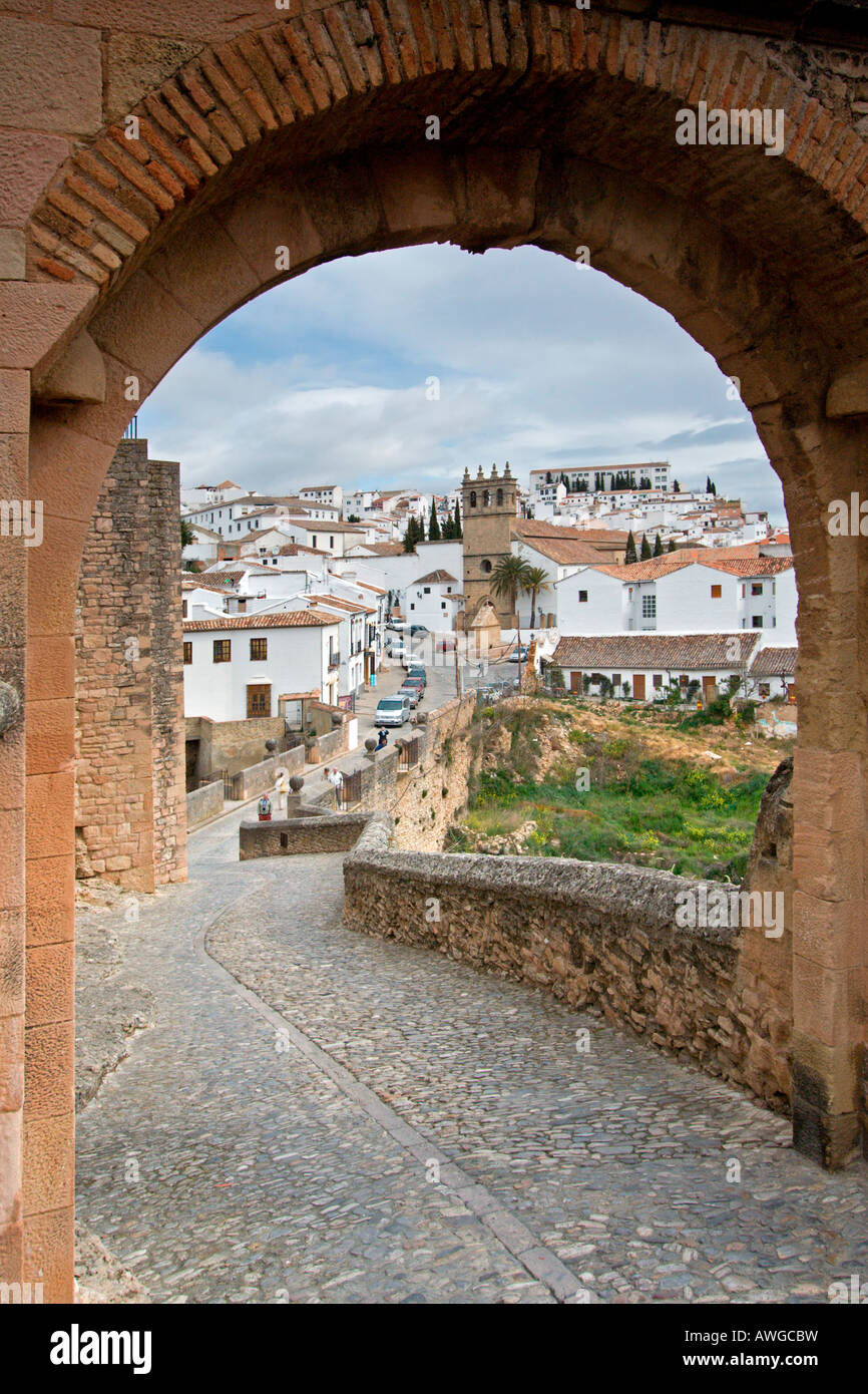 Ronda: General View through Gate Stock Photo - Alamy