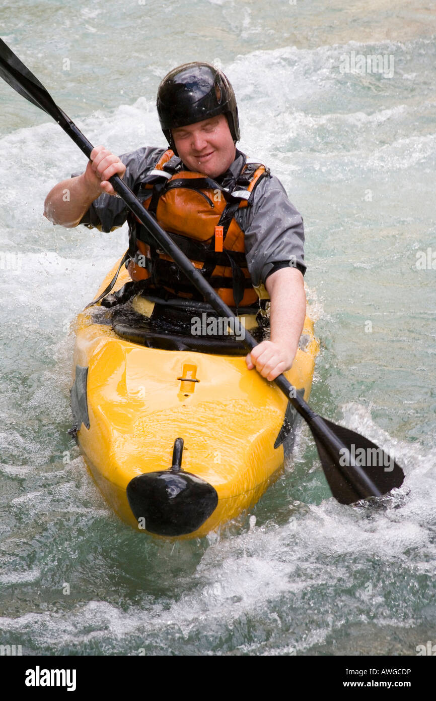 canoe driver on the river in the canyon of Acheron Stock Photo - Alamy
