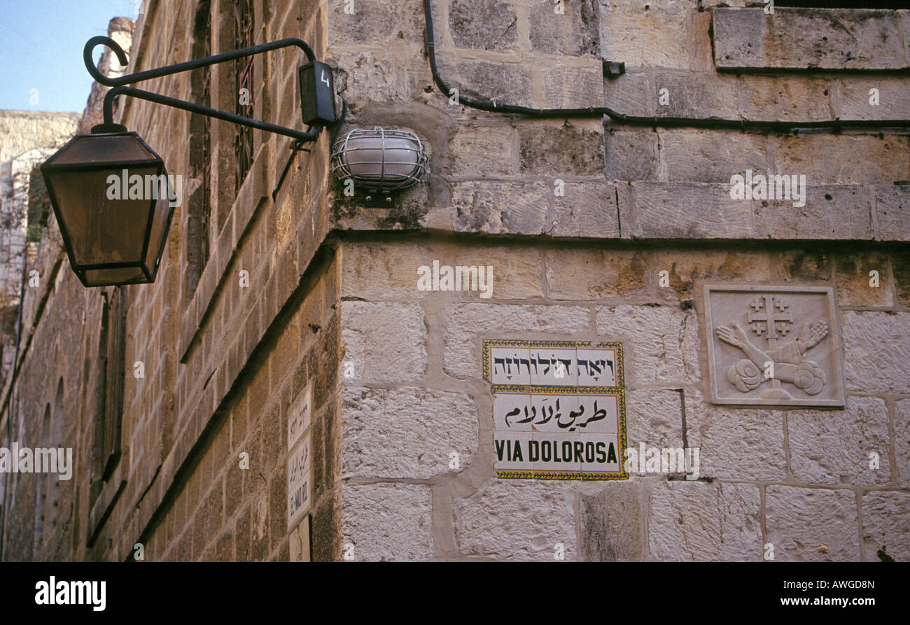 A view of one of the stops along the Via Dolorosa the route that Jesus ...