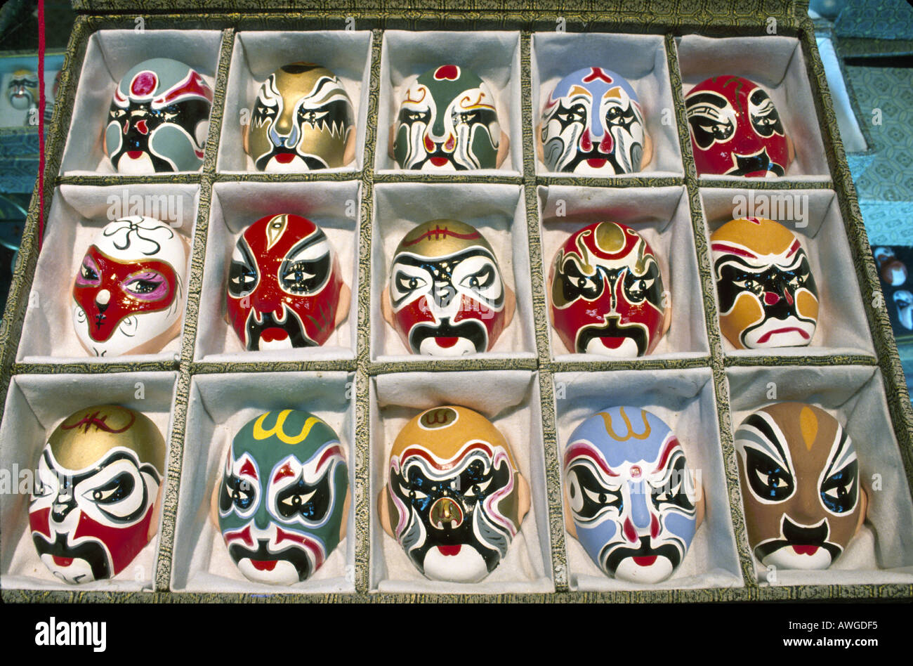 Miniature clay porcelin painted opera masks display sale selling hi-res ...