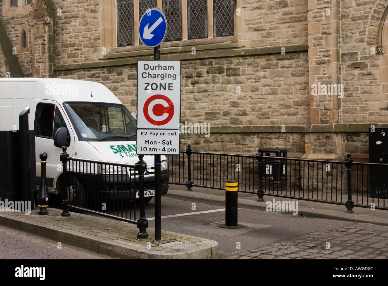 Van stopped at rising bollard at the exit of Durham s traffic charging ...